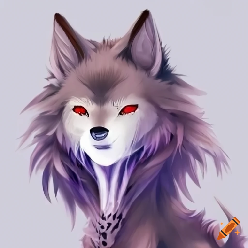 Anime style wolf character on Craiyon