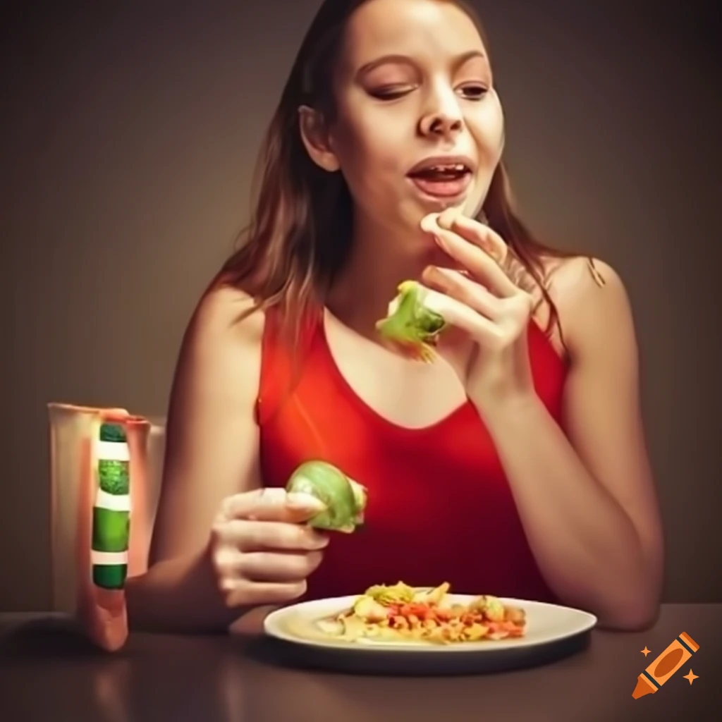 Person eating healthy food on Craiyon