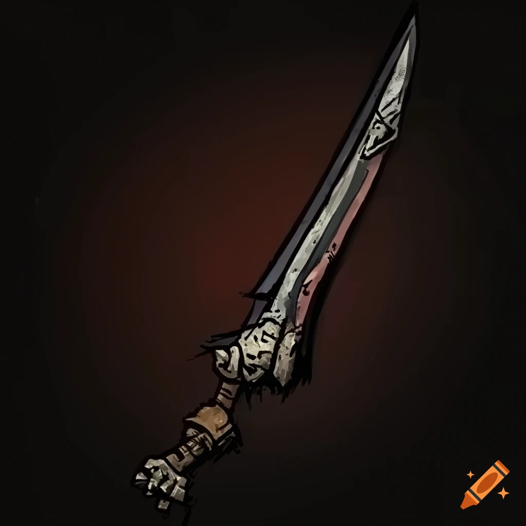 Darkest dungeon style two-handed sword inspired by conan on Craiyon