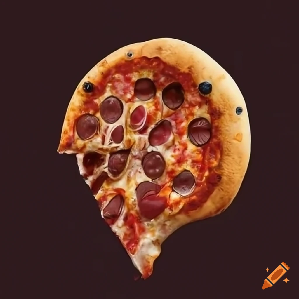 Distorted pizza on Craiyon