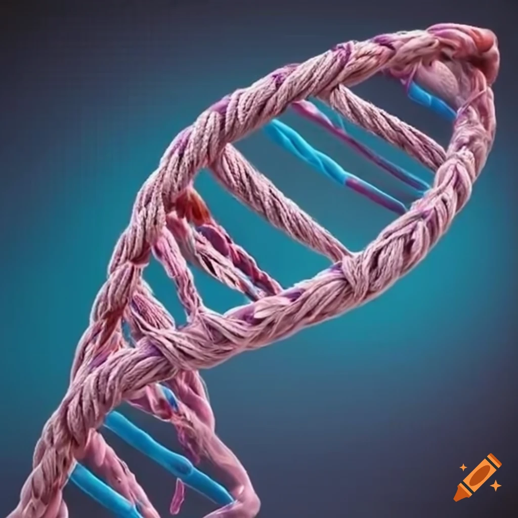 Yarn braided into dna structure on Craiyon