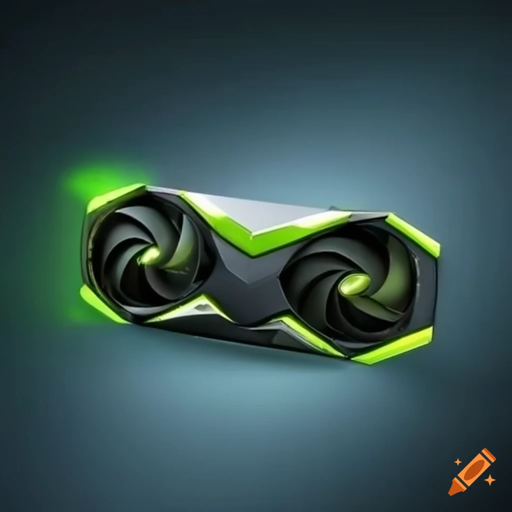 Nvidia graphics card concept with 3 fans on Craiyon