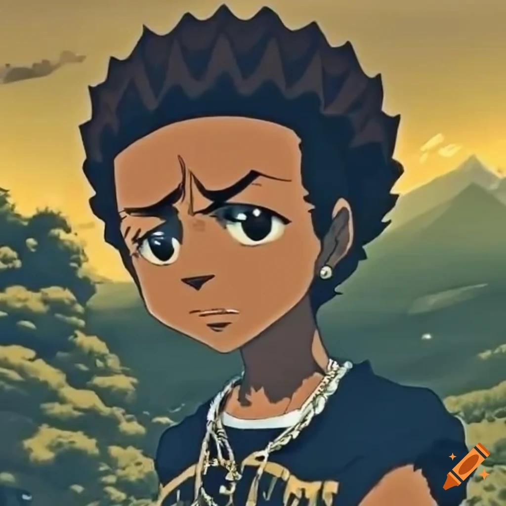 Rapper Jay Critch in Boondocks style type beat on Craiyon