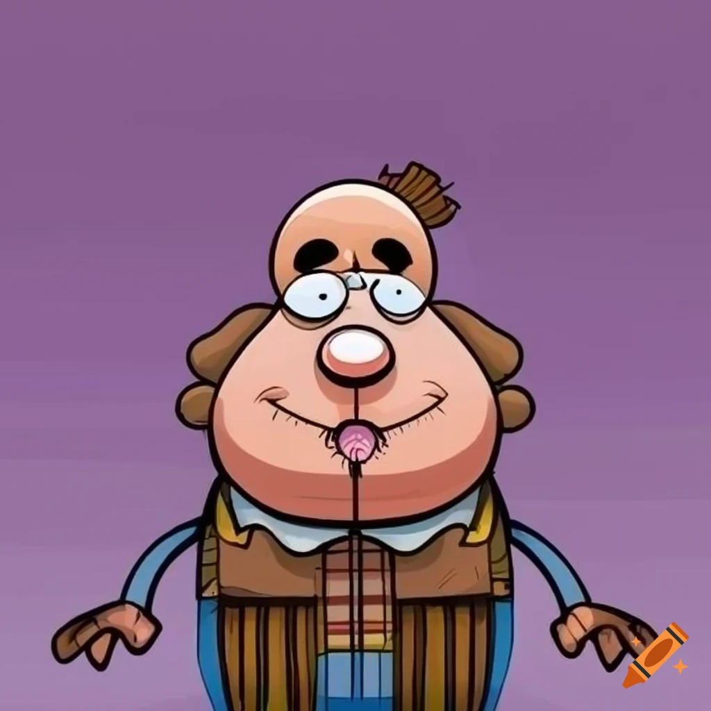 Colorful cartoon illustration of william shakespeare on Craiyon