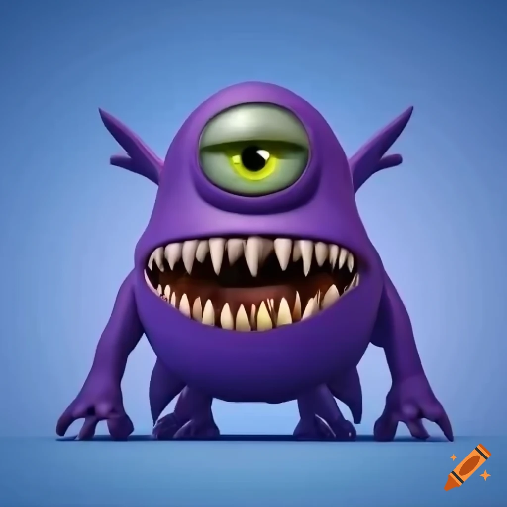 Adorable 3d rendering of a friendly monster with oversized eyes on Craiyon