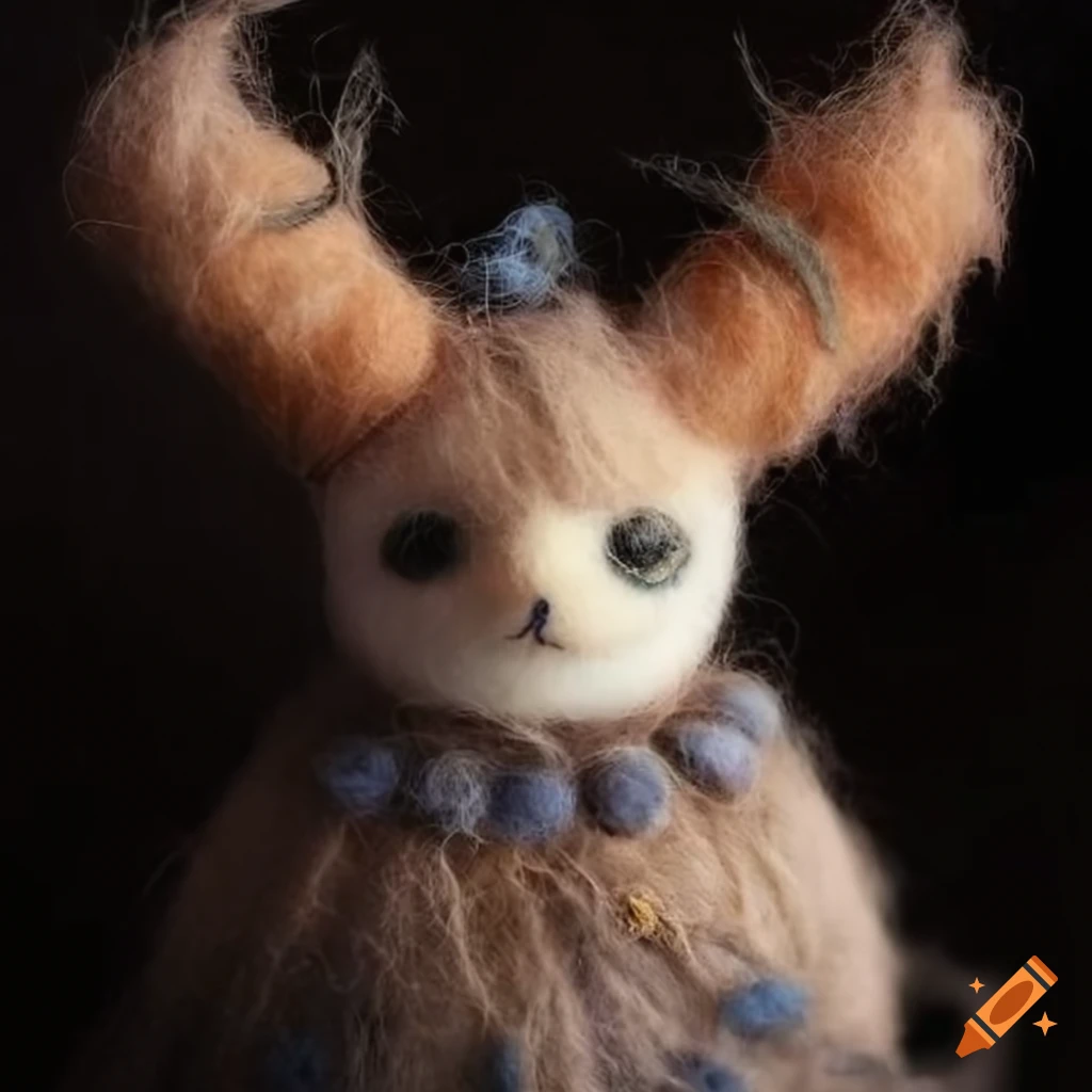 Fantasy felted wool creatures in unique outfits on Craiyon