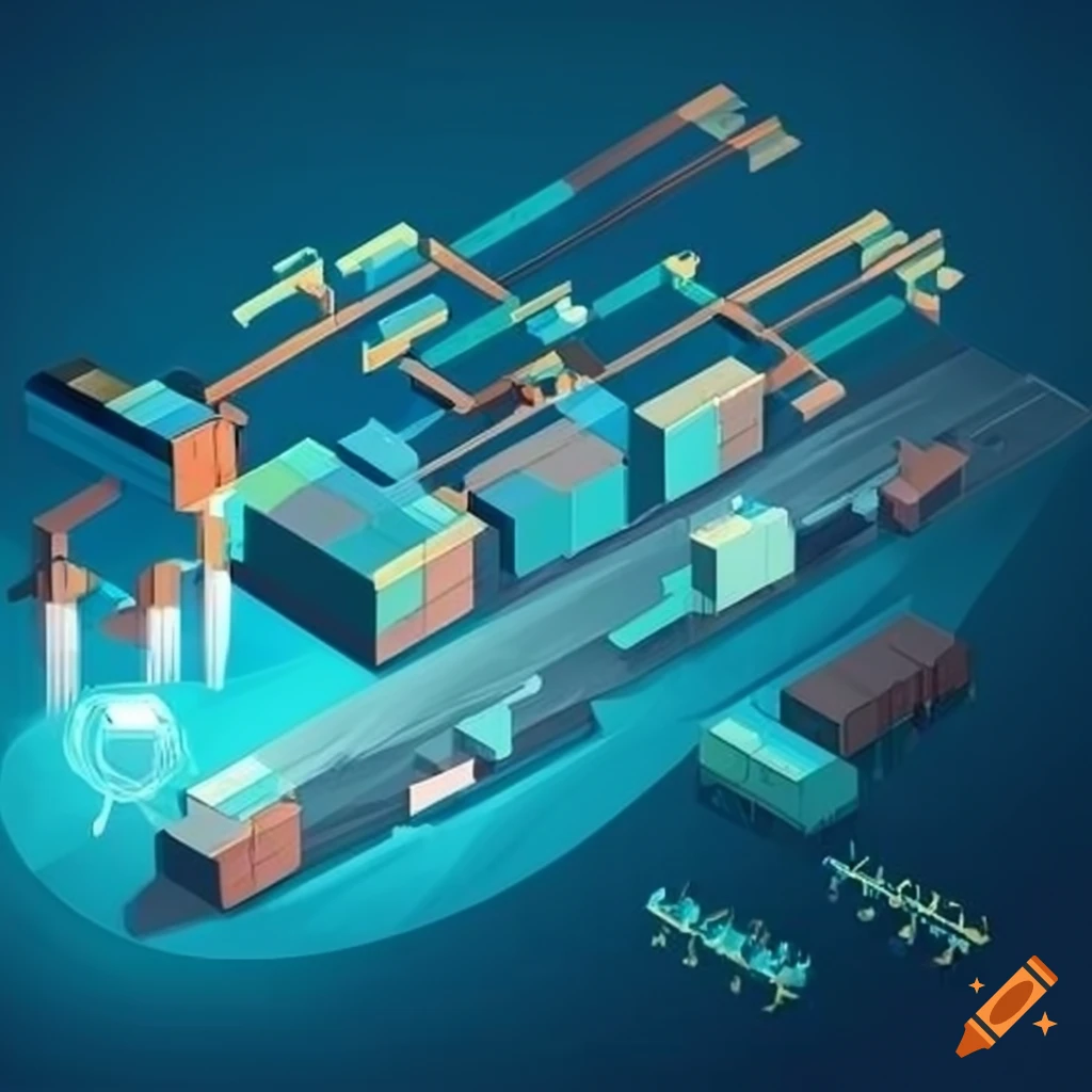 Supply chain illustration on Craiyon