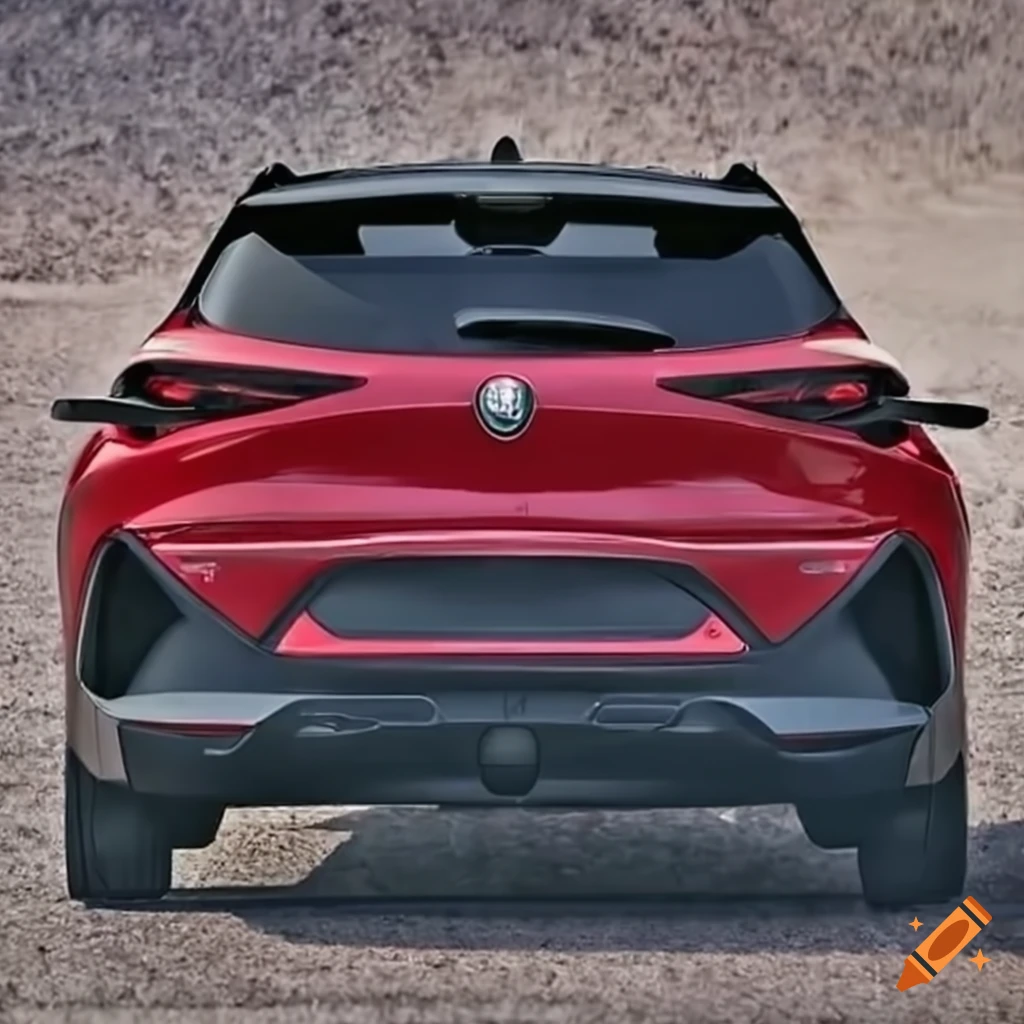 Rear view of 2024 alfa romeo small suv on Craiyon