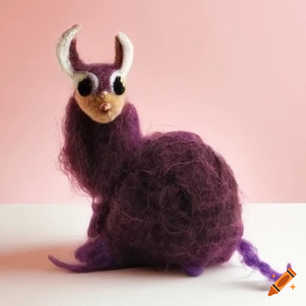Fantasy felted wool creatures in unique attire on Craiyon