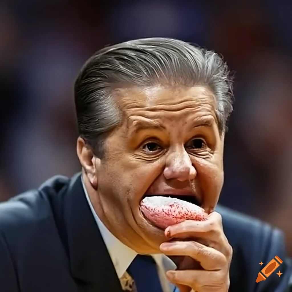 John calipari enjoying a meal on Craiyon