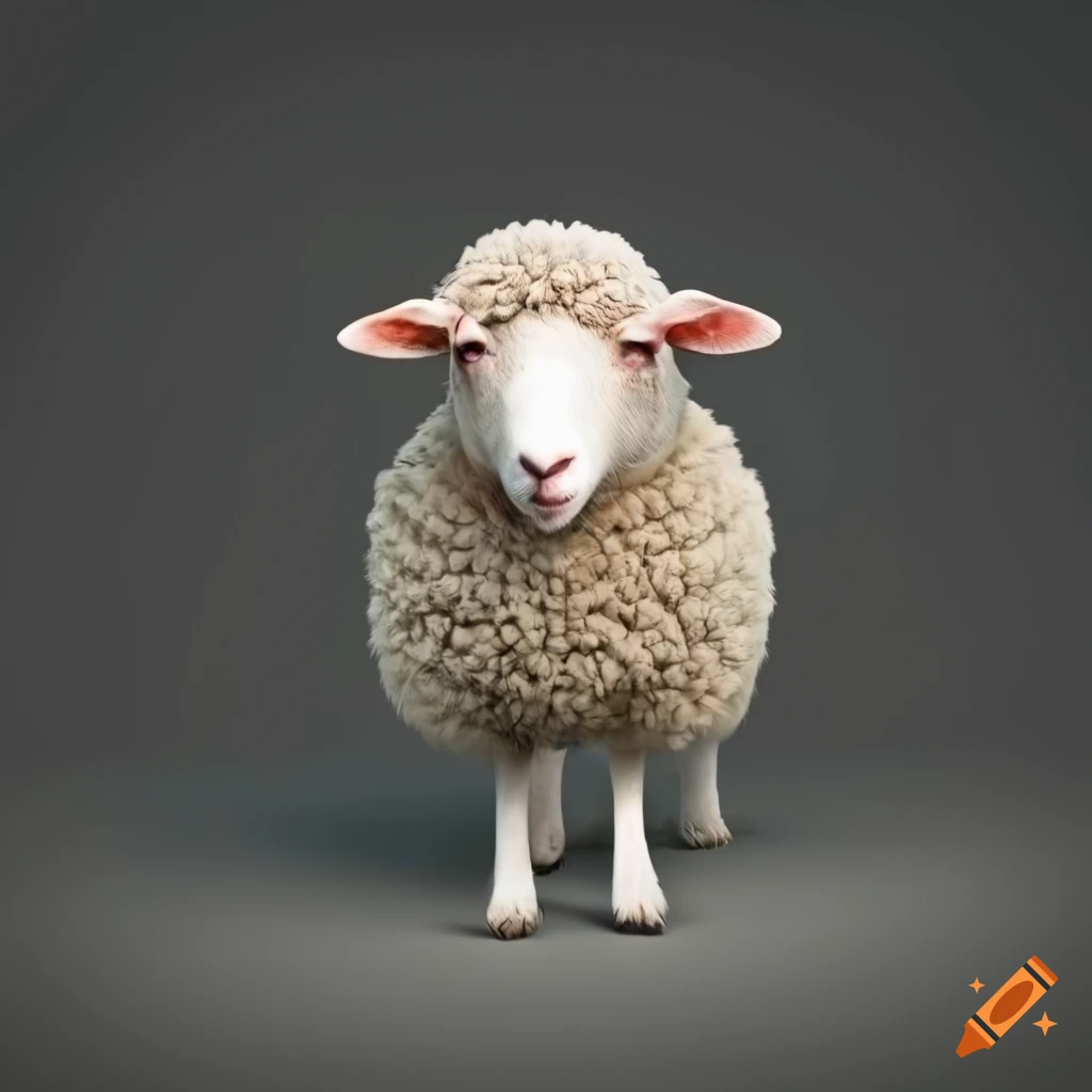 Side pose of a sheep on Craiyon