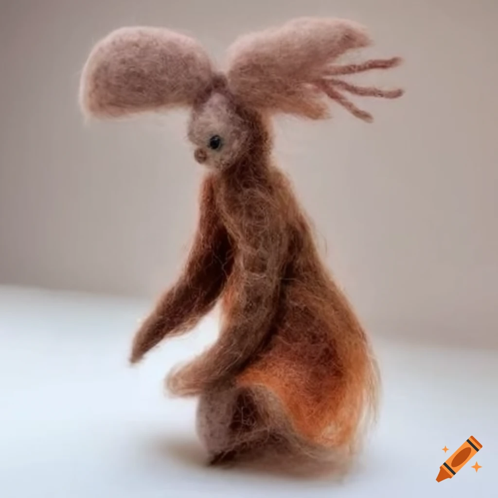 Fantasy felted wool creatures in unique clothing on Craiyon