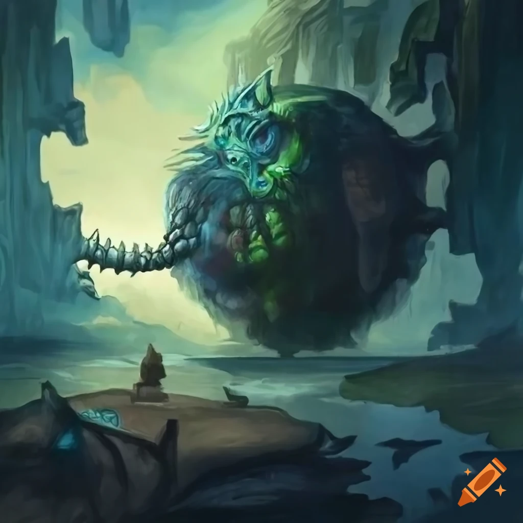 Mtg card base with unique otherworldly drawing on Craiyon