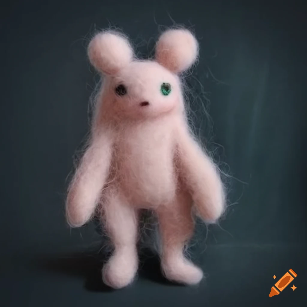 Fantasy creatures in special clothing made of felted wool on Craiyon