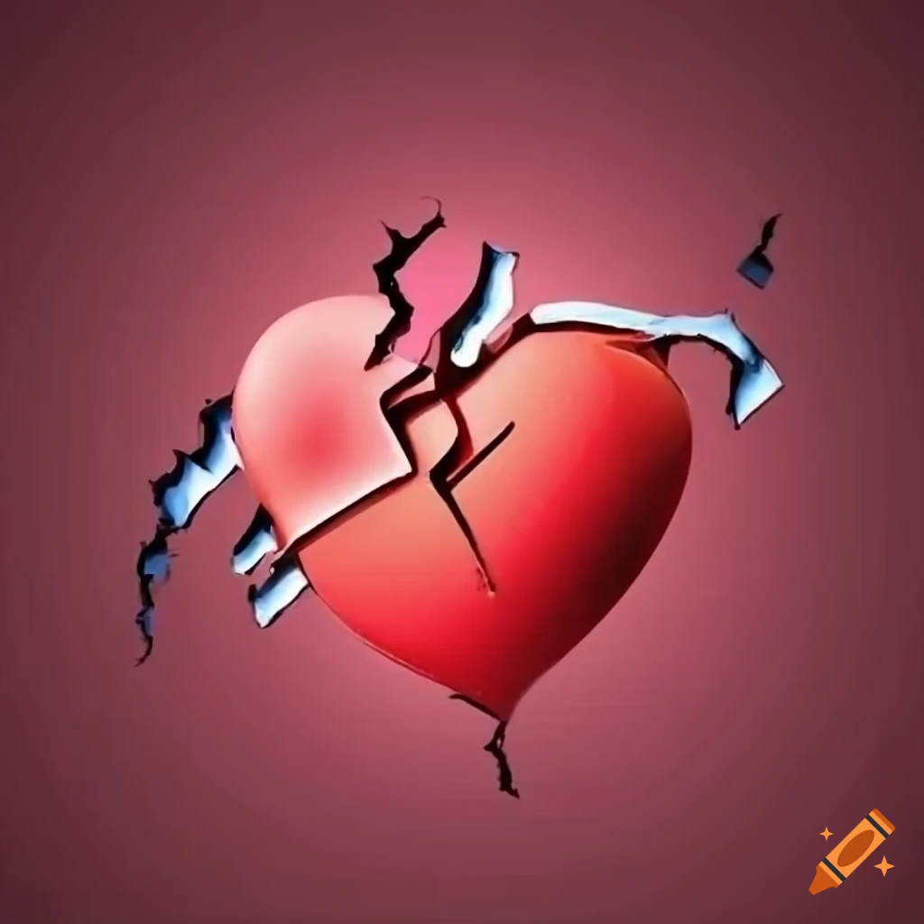 Best logo design featuring text with a damaged heart on Craiyon