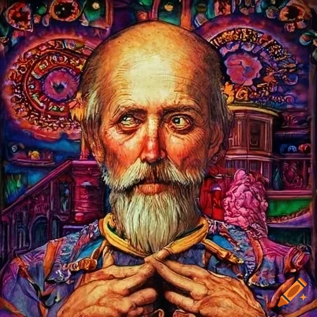 Graphic novel scene with vivid details and magic cabin on Craiyon