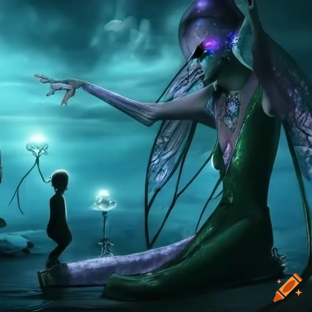 Futuristic fairy world on Craiyon