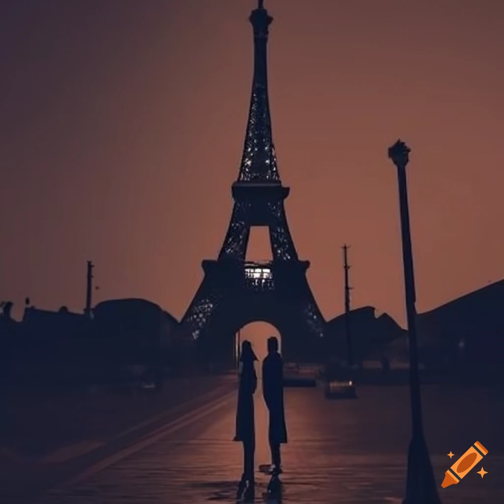 Eiffel tower silhouette on Craiyon