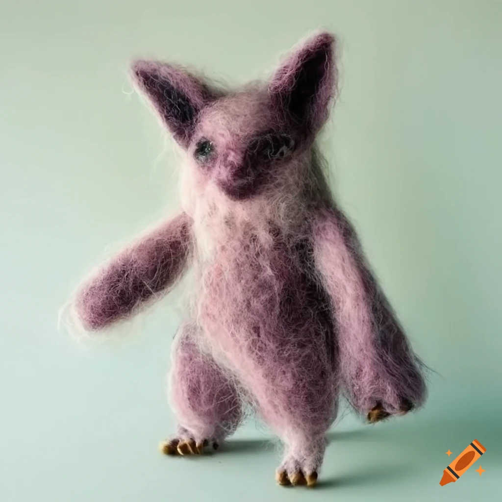 Fantasy felted wool creatures in unique attire on Craiyon