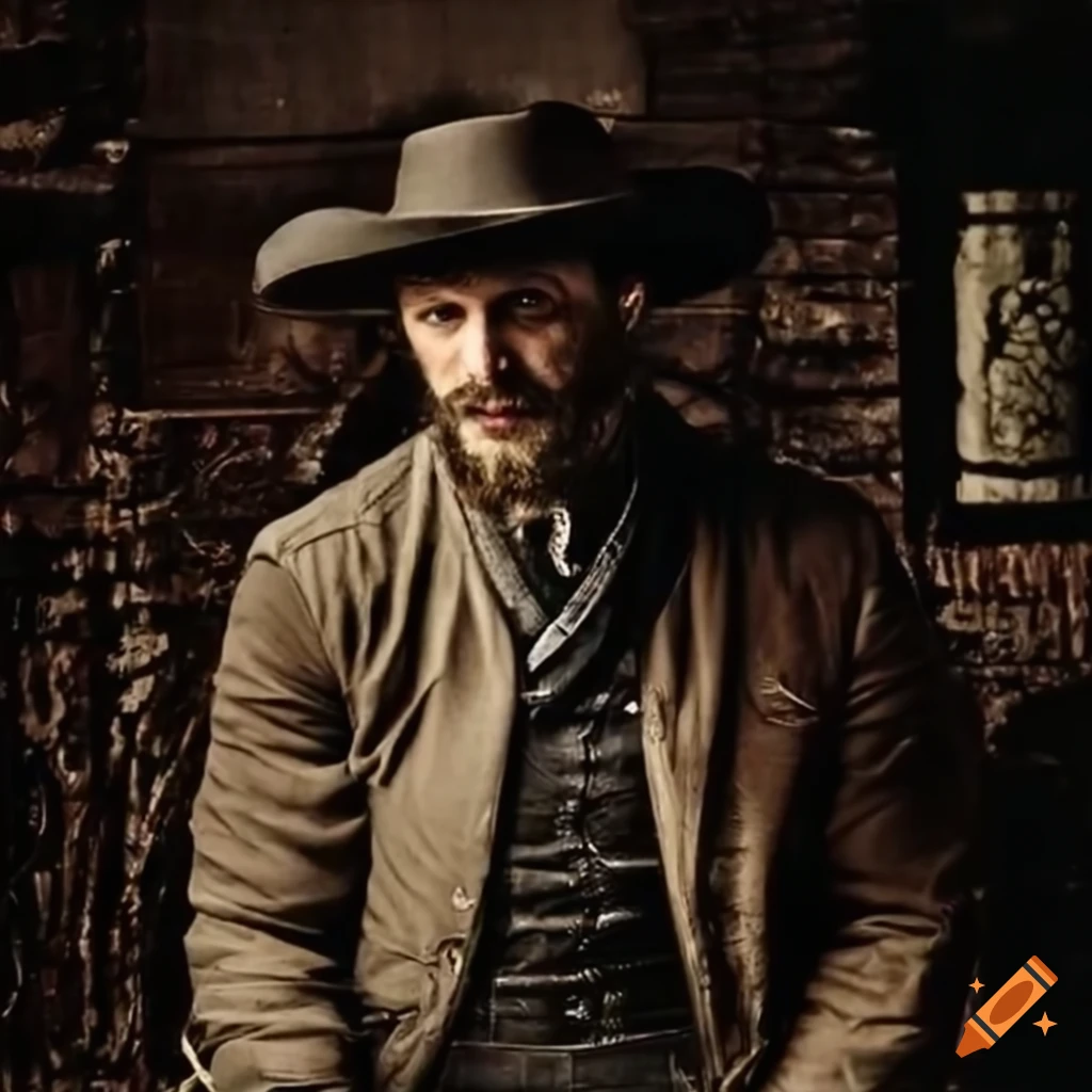 Rugged outlaw actor in a wild western scenery on Craiyon