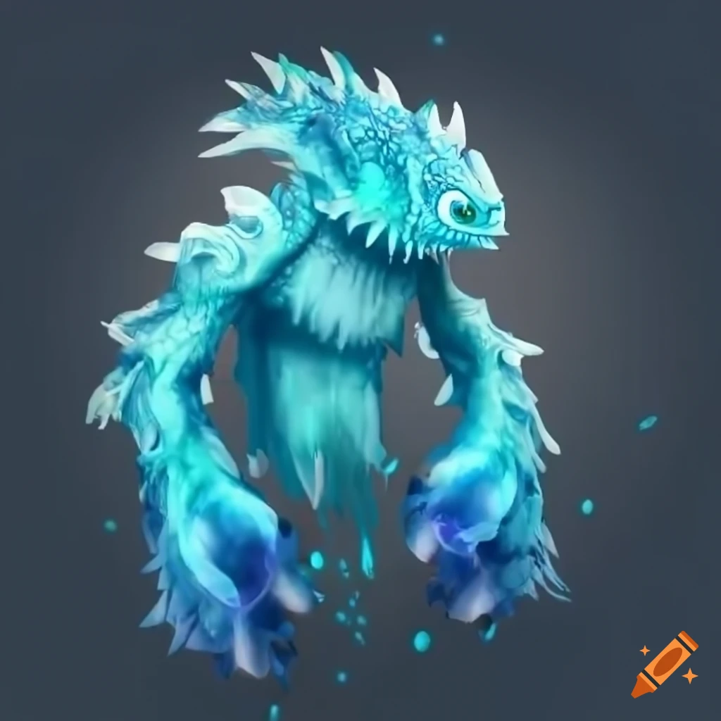 Water elemental creature in my singing monsters art style on Craiyon