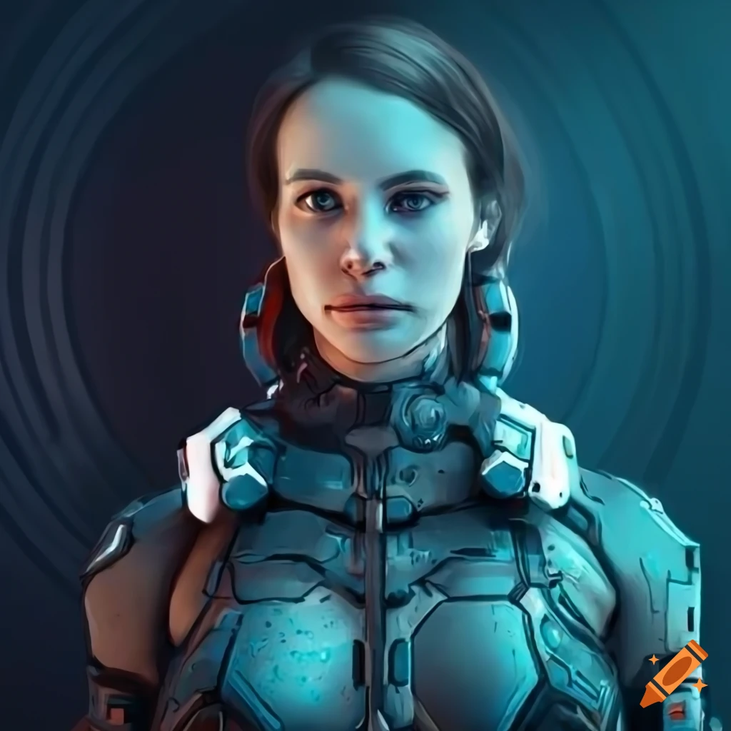Portrait of a female in sci-fi attire on Craiyon