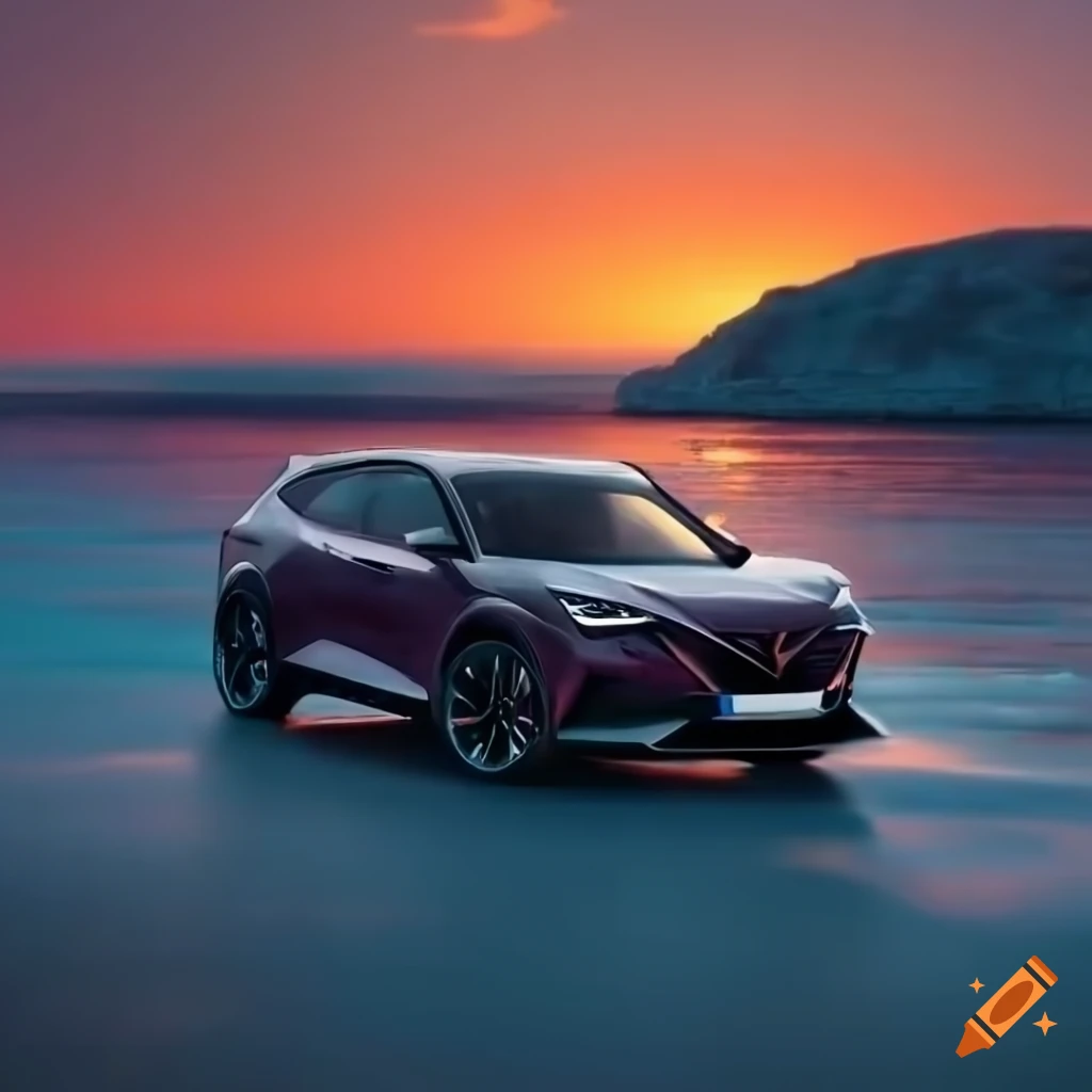 Cupra formentor under a beautiful sunset on Craiyon