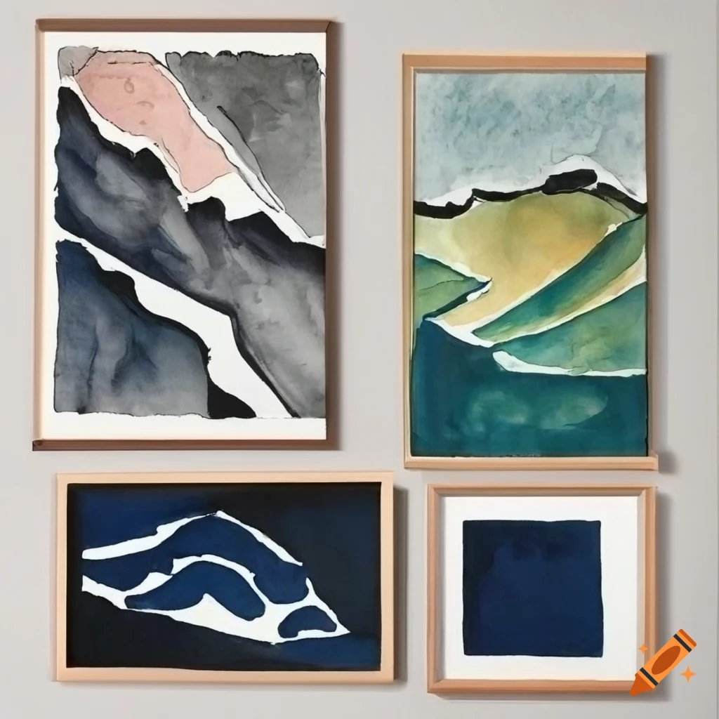 Ink drawing of mountains and water by Henri Matisse on Craiyon