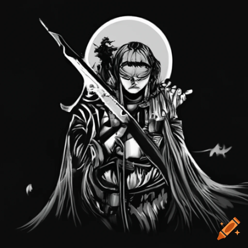 Tired warrior character on Craiyon