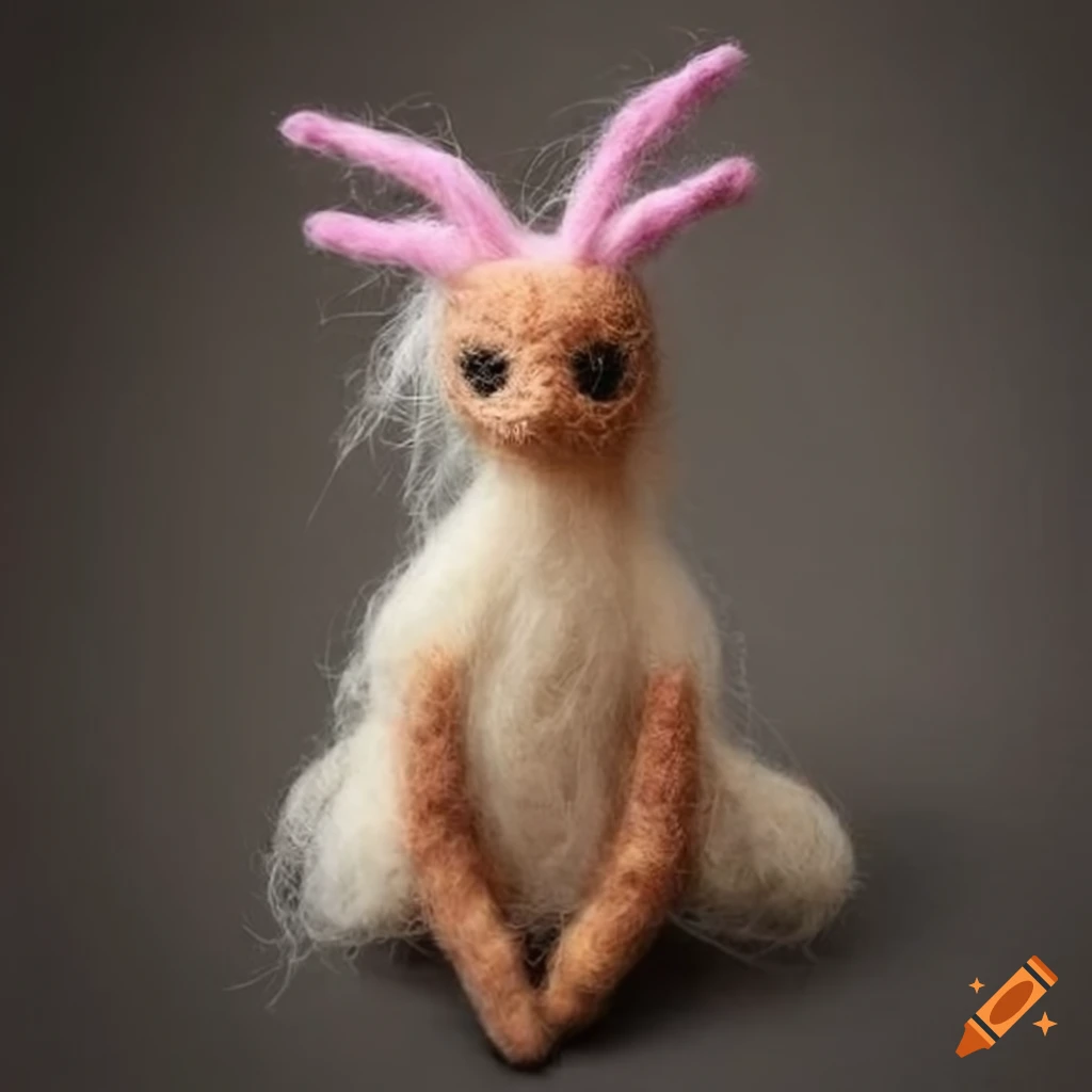 Fantasy felted wool creatures in unique outfits on Craiyon