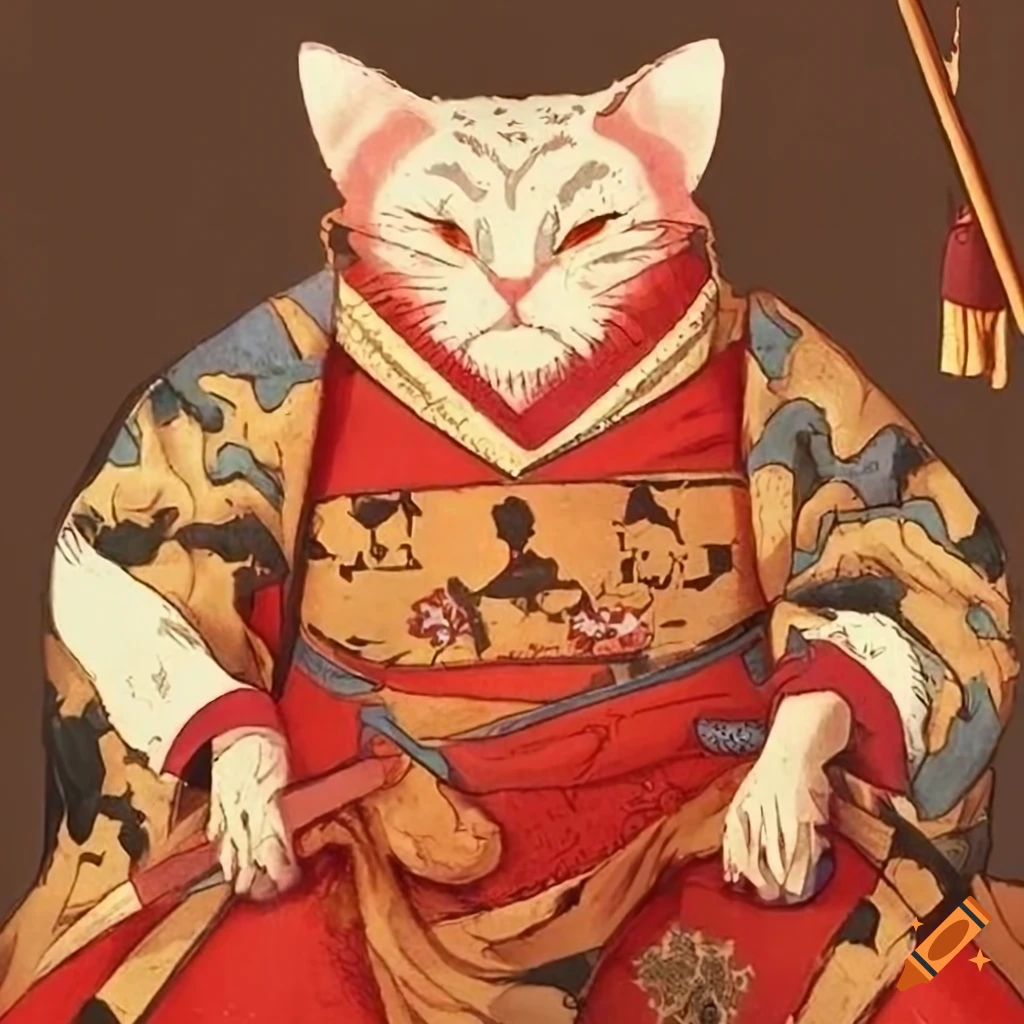 Cat tengu in ukiyo-e style on Craiyon