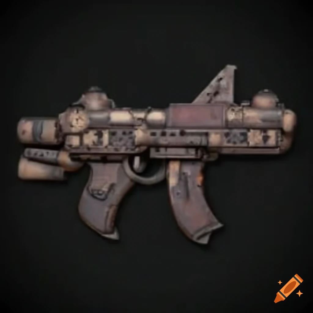 Unusual heavy SMG with otherworldly design in space marine style on Craiyon