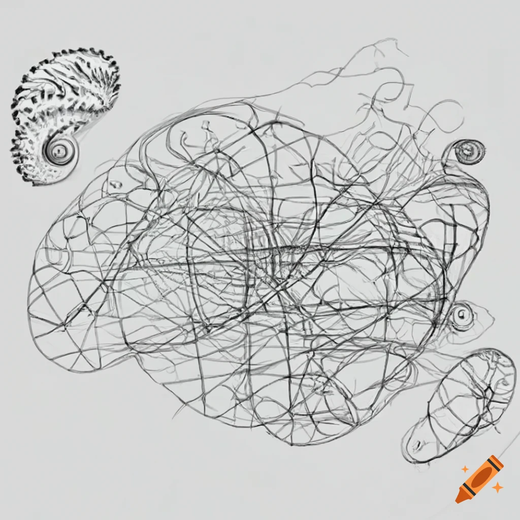 Artistic map with waypoints and fractal details on white background on ...