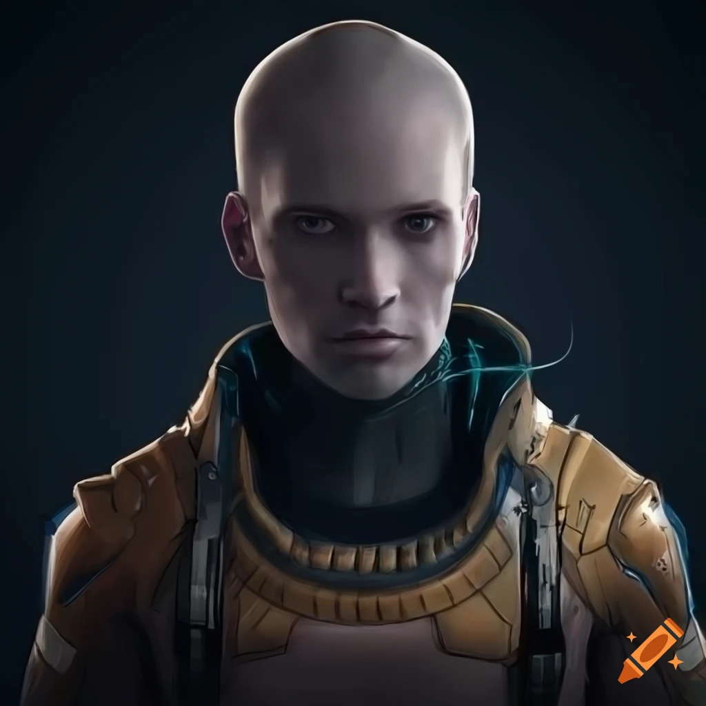 Male human in sci-fi attire portrait on Craiyon