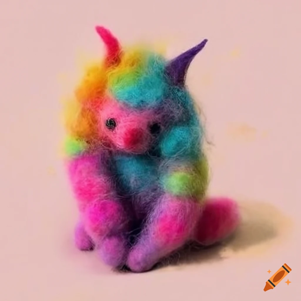 Fantasy creatures in special clothing made of felted wool on Craiyon