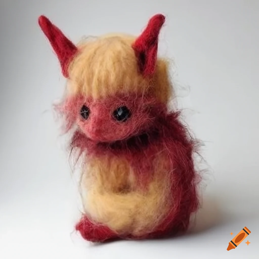 Fantasy felted wool creatures in unique clothing on Craiyon