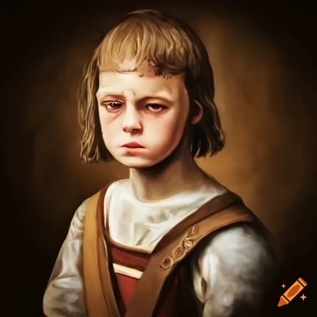 Portrait of a medieval street urchin boy on Craiyon