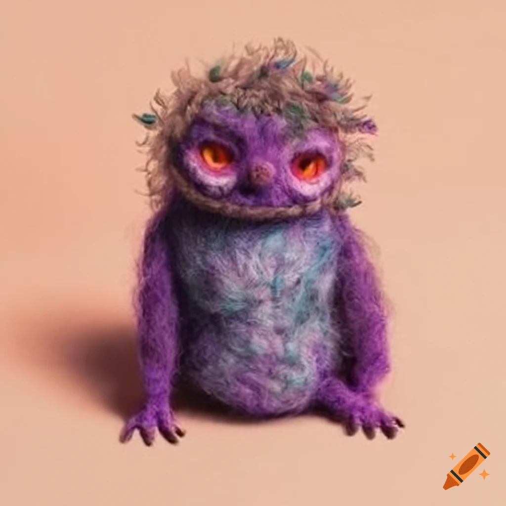 Fantasy felted wool creatures in unique attire on Craiyon