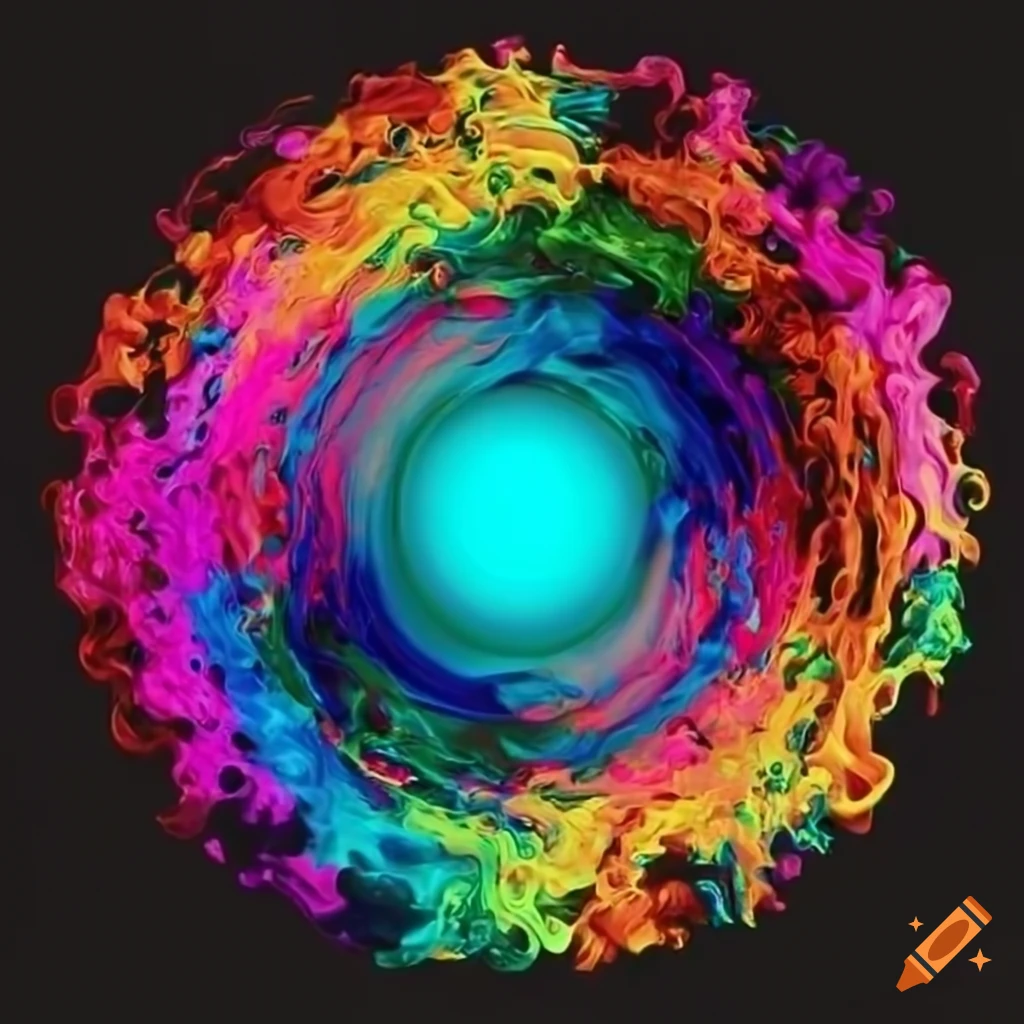 Colorful melting circle burst art on Craiyon
