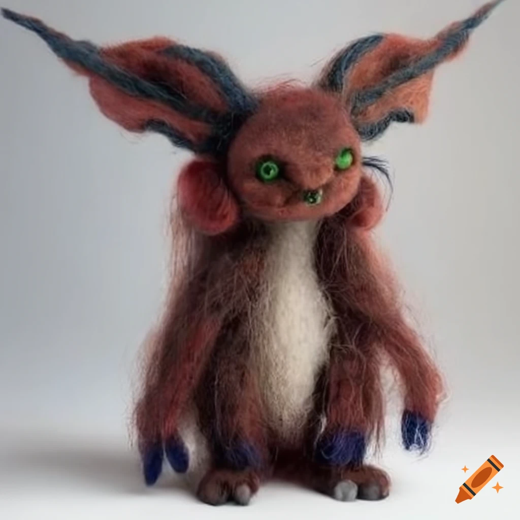 Fantasy felted wool creatures in unique attire on Craiyon