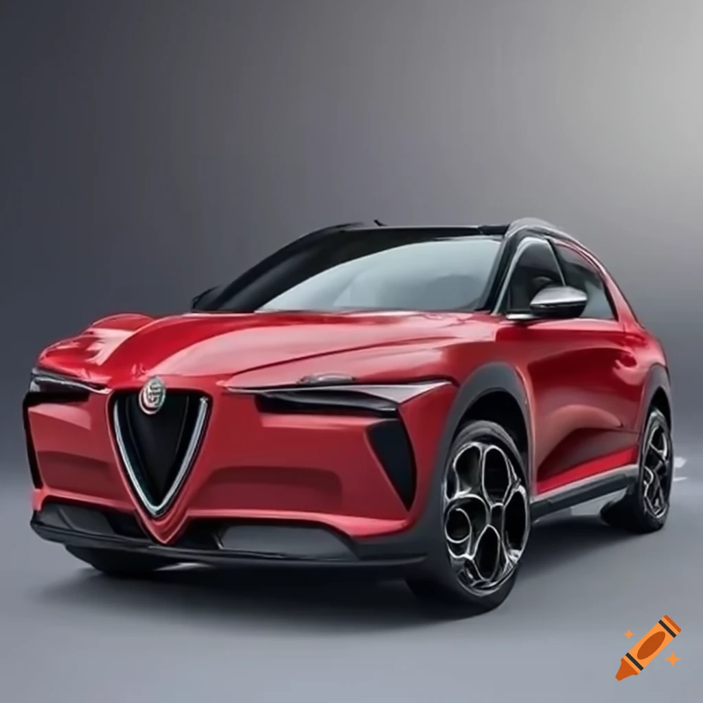 2024 alfa romeo small suv rear on white background on Craiyon