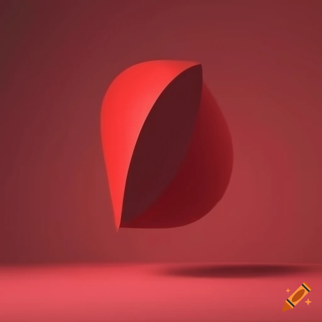 Geometric shapes in red tones in a minimalistic composition on Craiyon