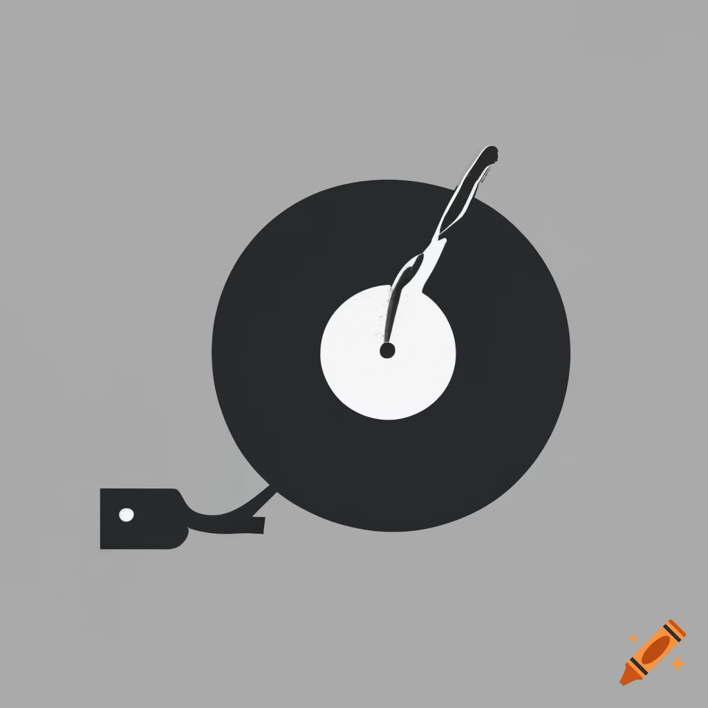 Minimalist vinyl record logo design on Craiyon