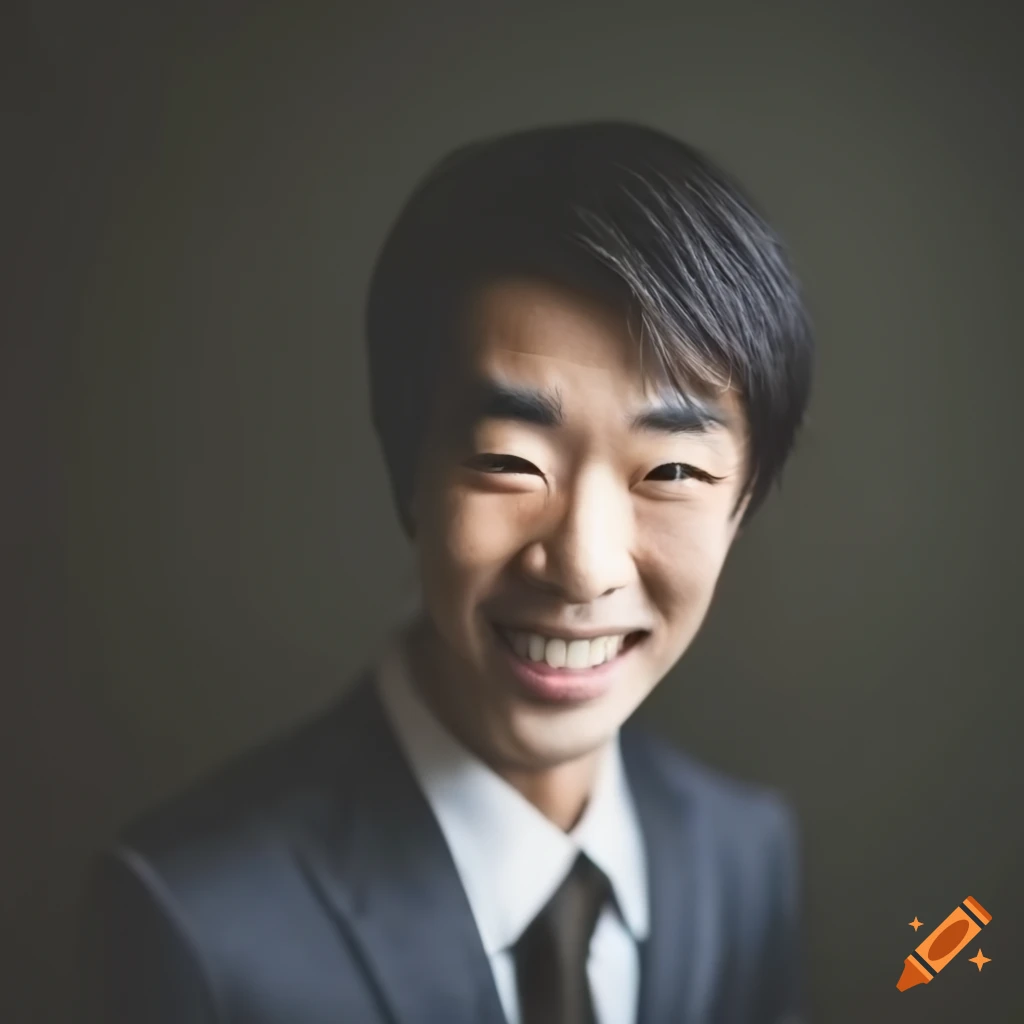 Friendly smiling japanese man in formal attire on Craiyon