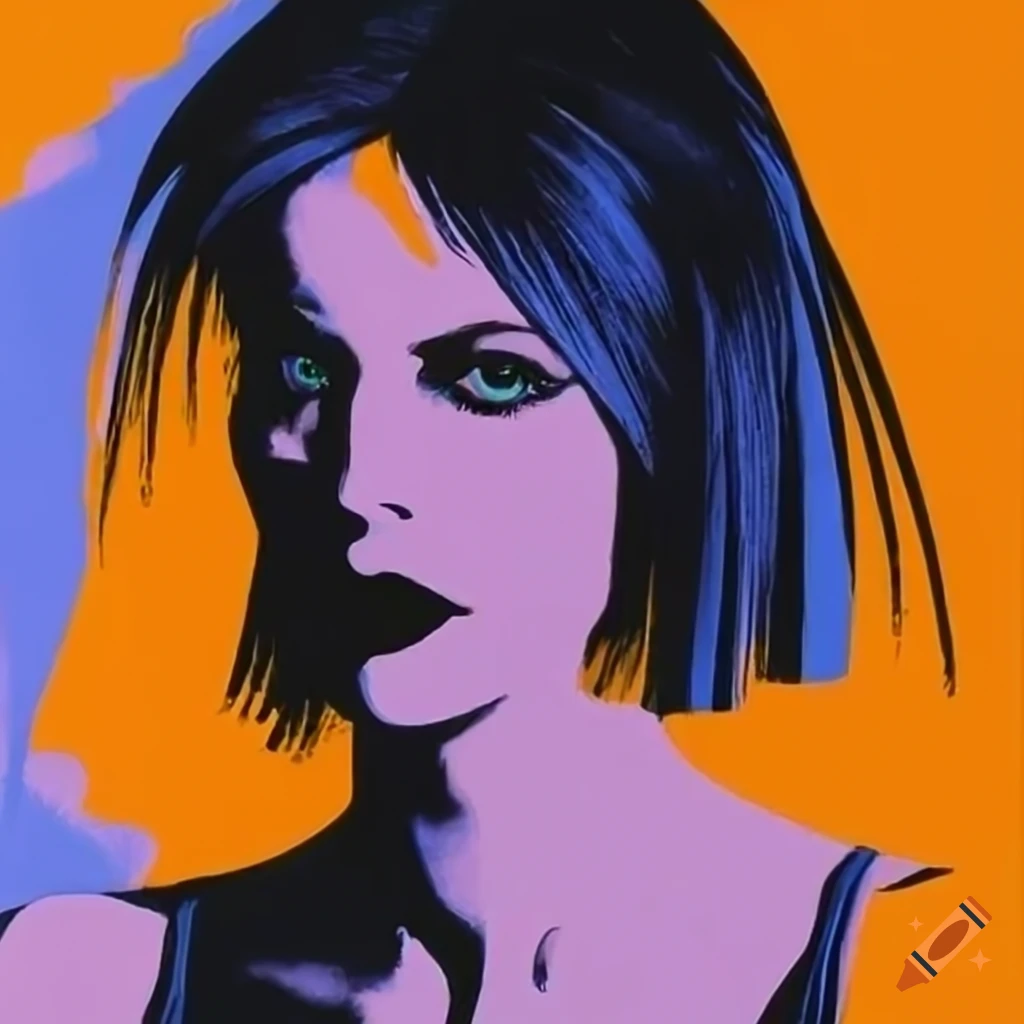 Aeon flux portrait in warhol style on Craiyon
