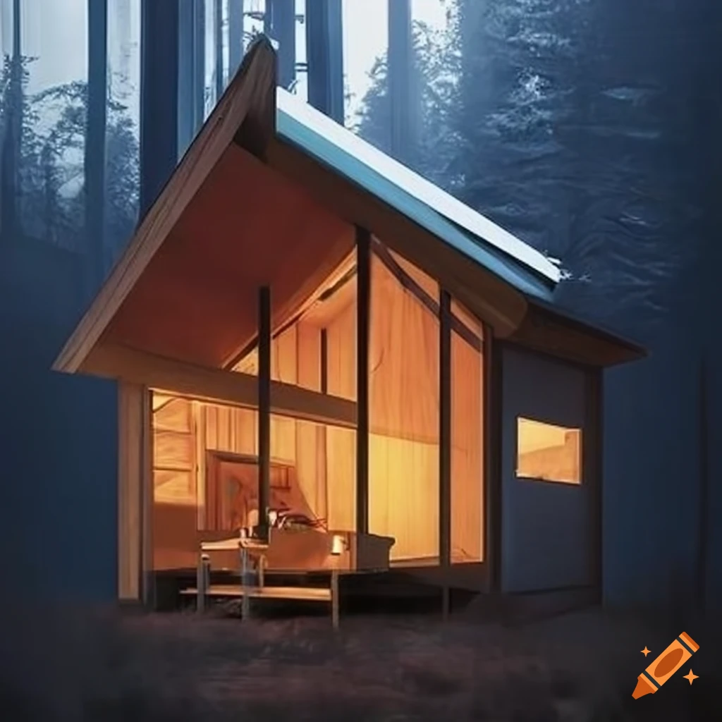 Well organized cabin architecture on Craiyon