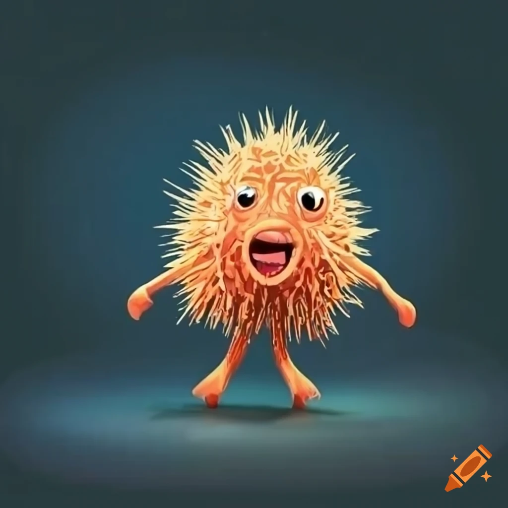 Cartoon urchin child having an 'aha' moment with a tomtom shaped like a ...