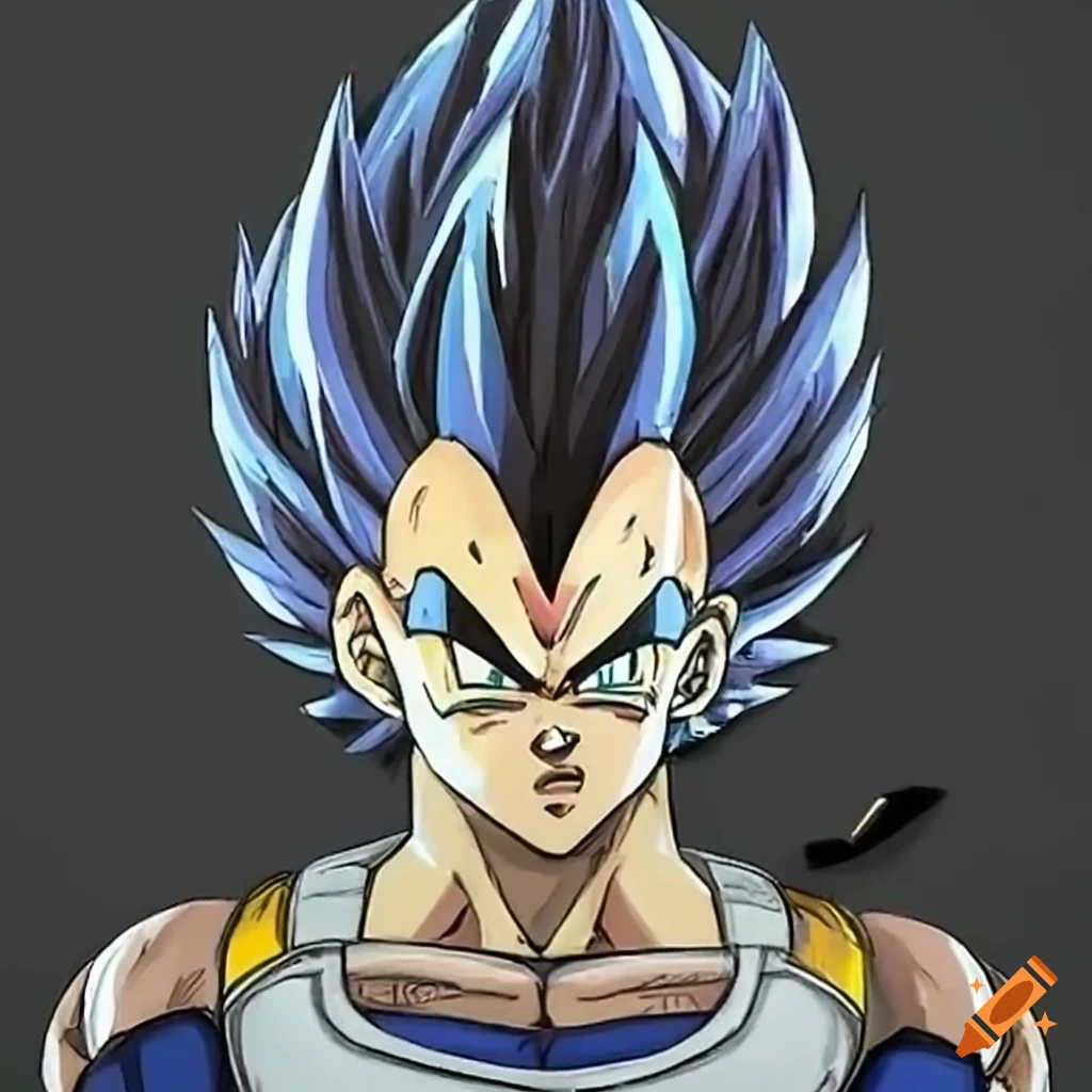 Vegeta powering up on Craiyon