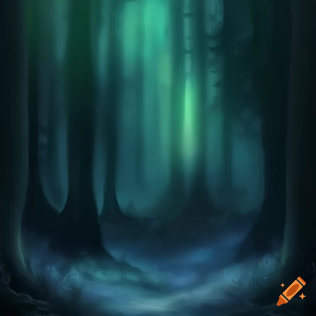 Digital painting of a mystical forest bathed in ethereal moonlight on Craiyon