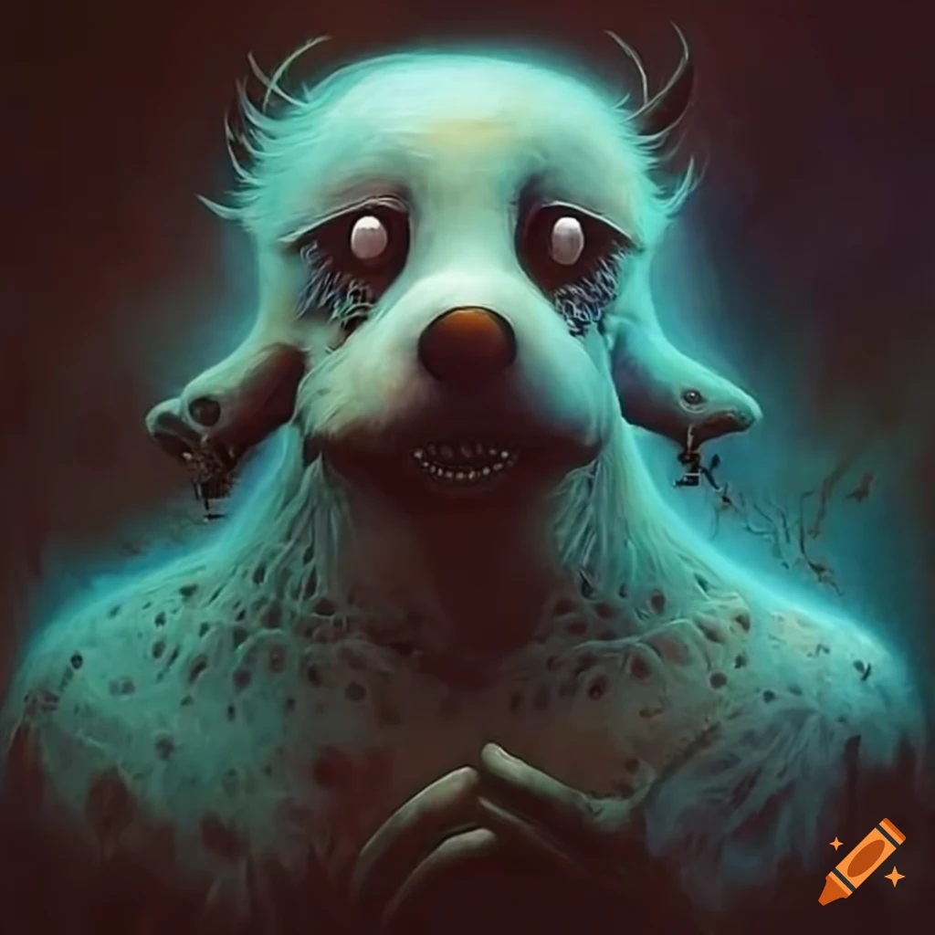 Furry convention artwork by zdzisław beksiński on Craiyon